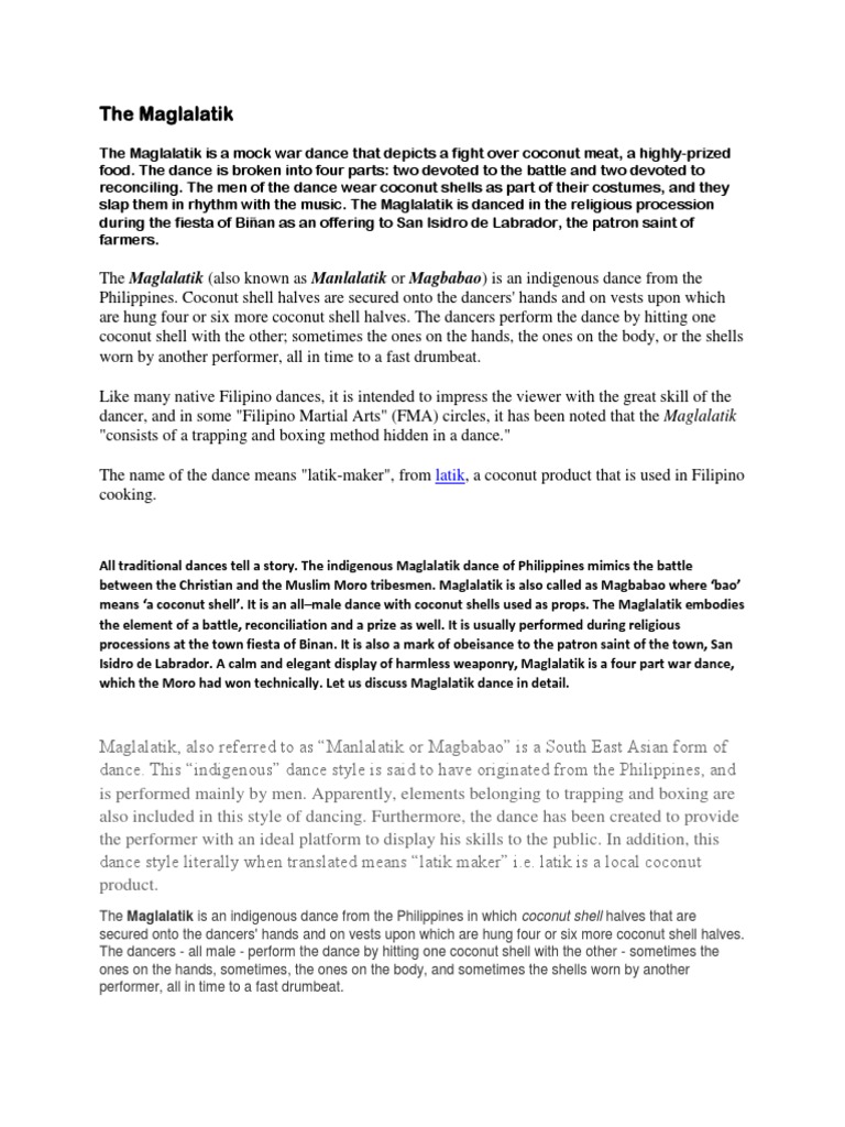 The Maglalatik | PDF | Dances | Performing Arts