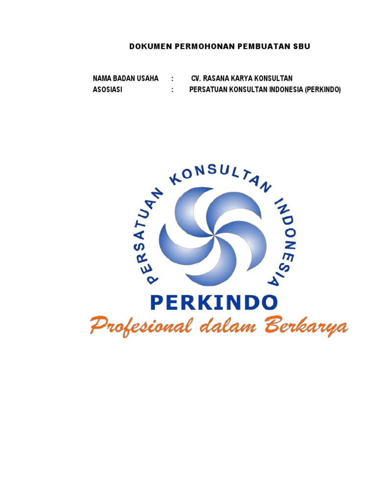 Permohonan Sbu Cv. Rasana Karya PDF | PDF