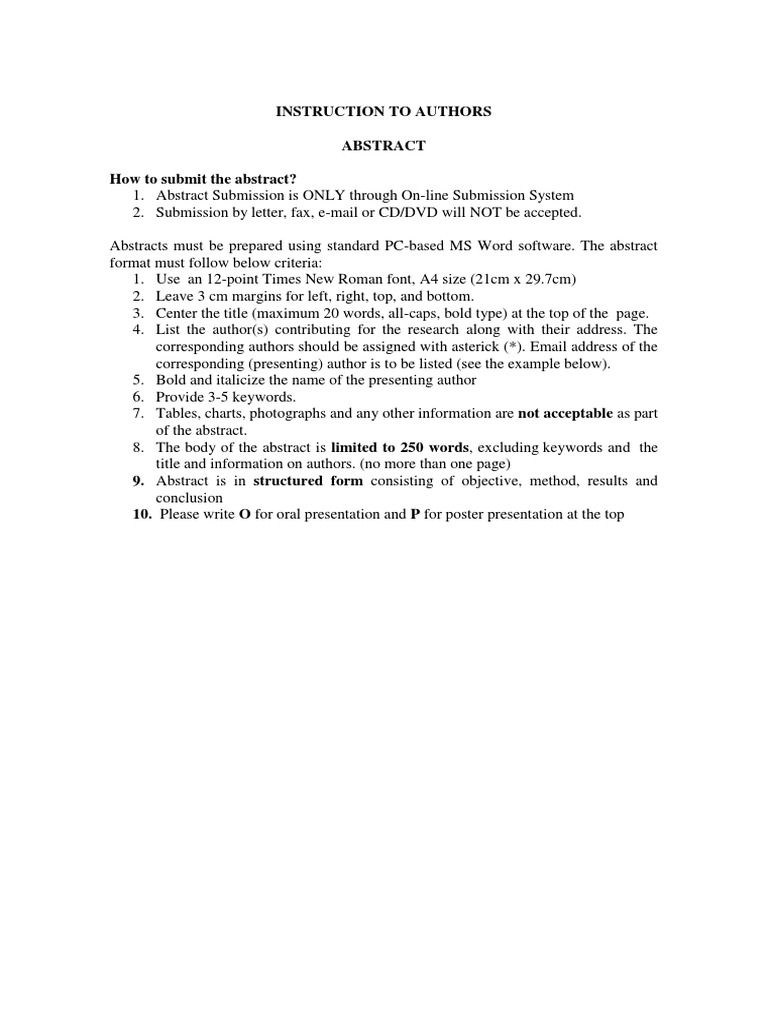 Abstract and Manuscript Submission Guidelines | PDF | Litre | Mole (Unit)