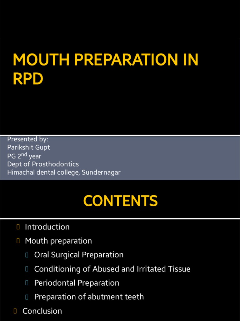 Mouth Preparation in Rpd | Dentures | Oral Hygiene