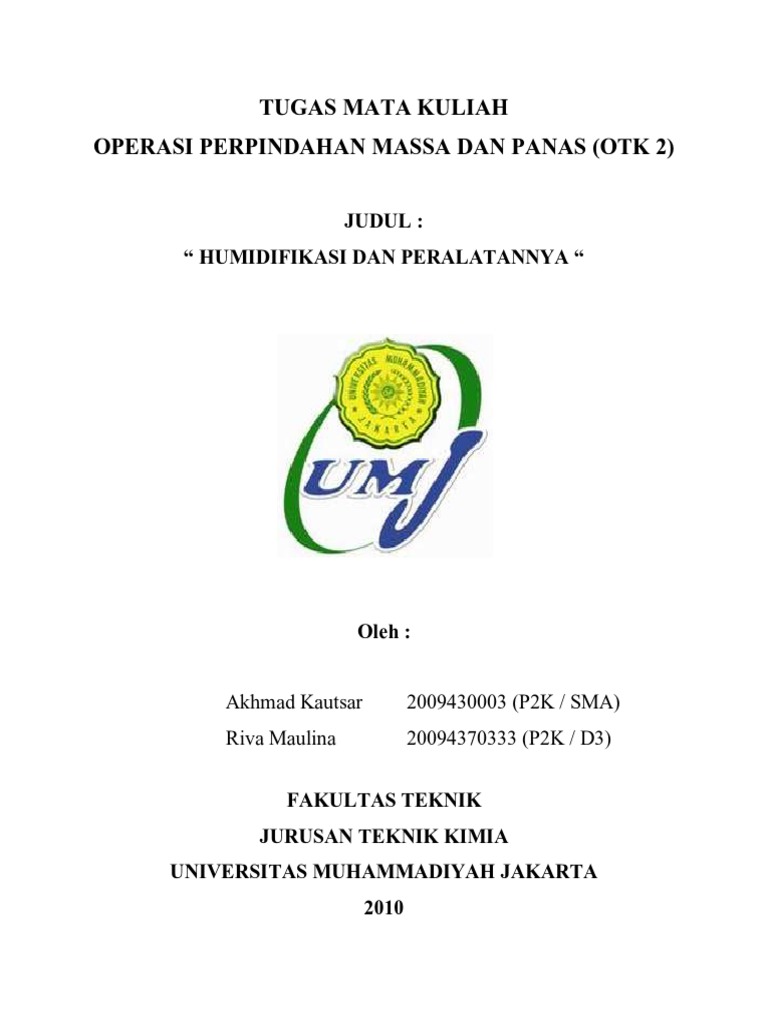Humidifikasi Dan Peralatannya PDF | PDF