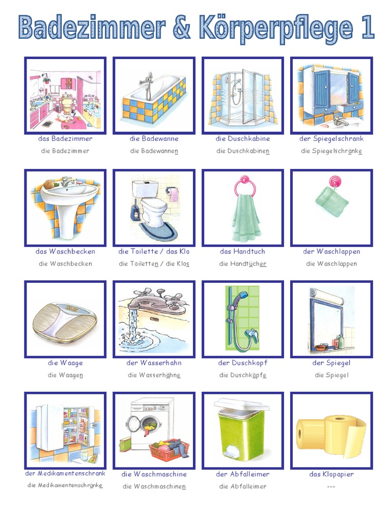Badezimmer Wortschatz 1 | PDF