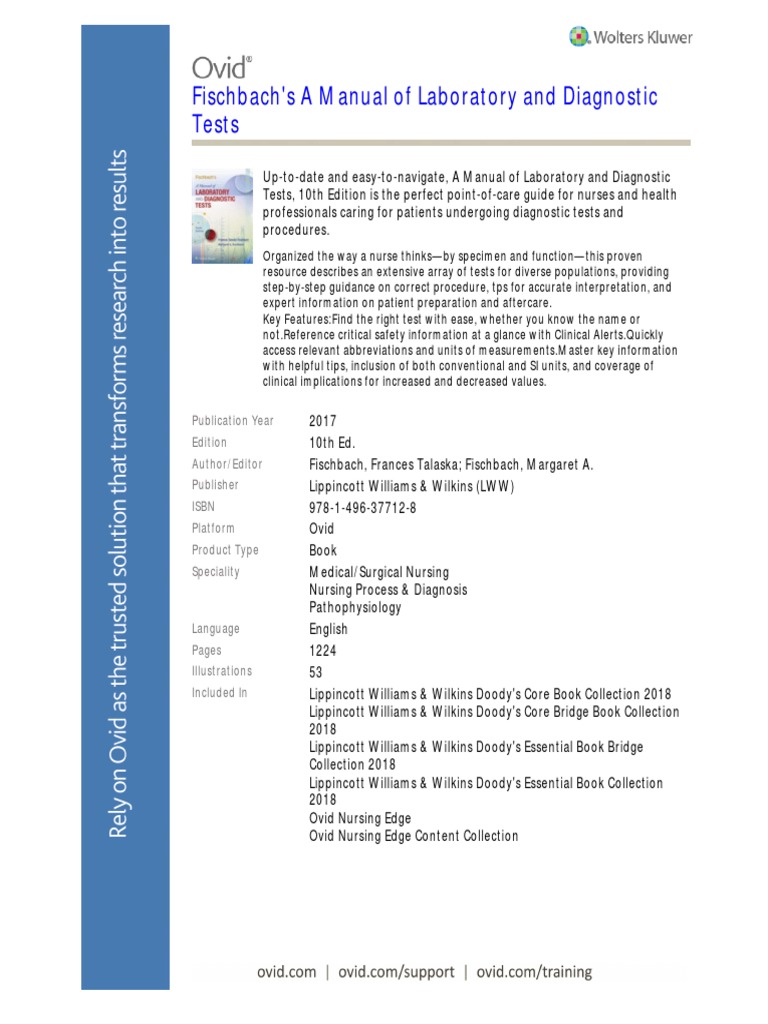 Fischbach's Lab and Diagnostic Tests Guide | PDF | Wellness | Science ...