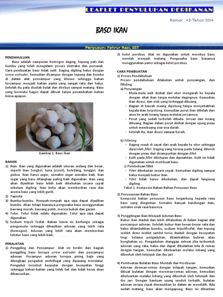 Leaflet 43 - Baso Ikan | PDF
