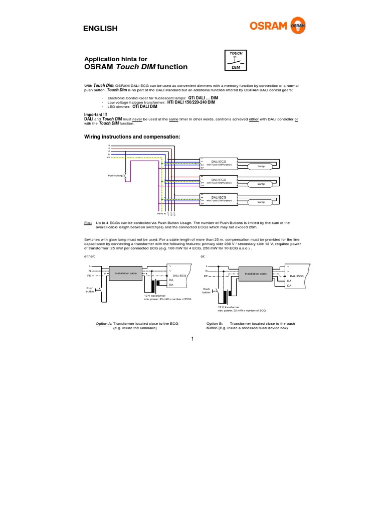 Touch Dim Application Hints | PDF | Switch | Mains Electricity