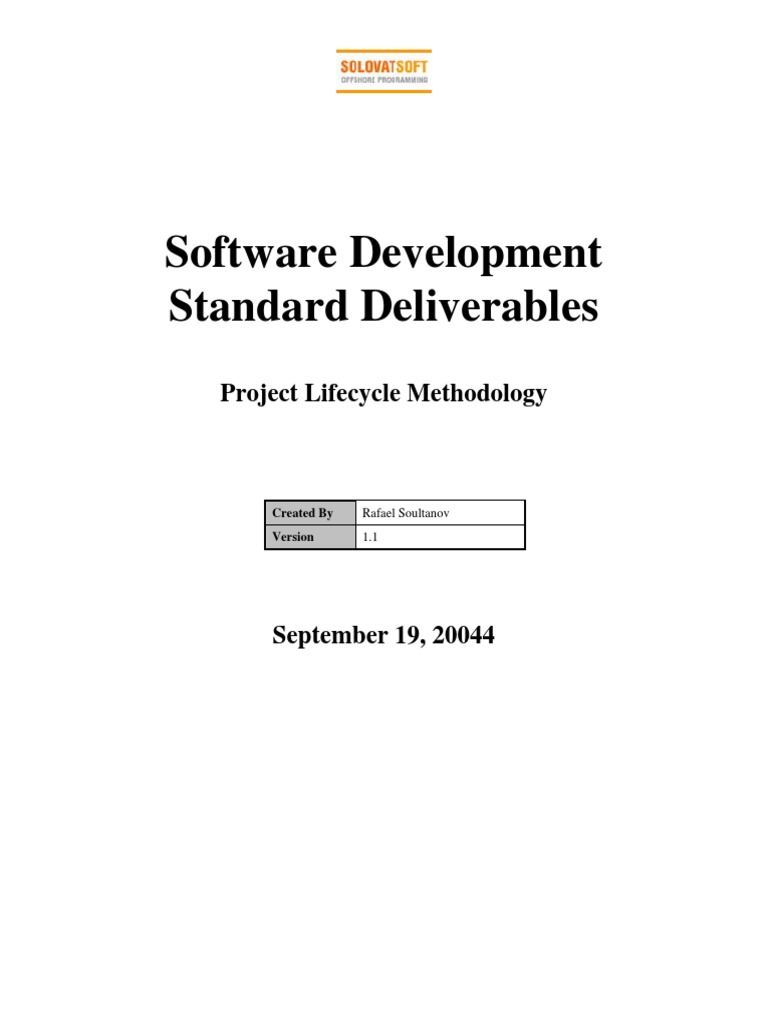 Development Standard Deliverables | PDF | Project Management | Software Development