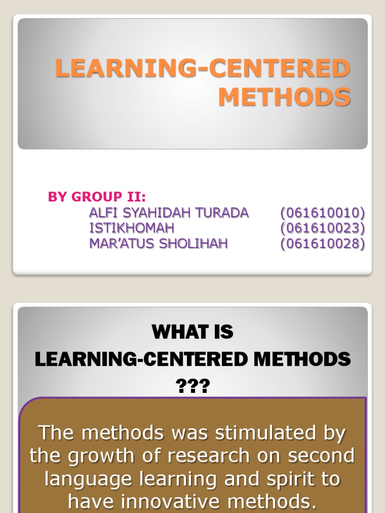 Learning-Centered Methods | PDF | Teaching | Learning