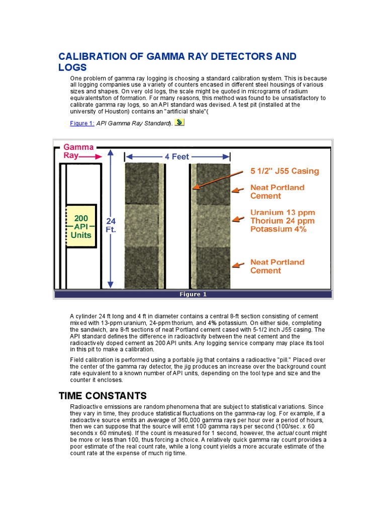 Calibration of Gamma Ray Detectors and Logs | PDF | Gamma Ray ...