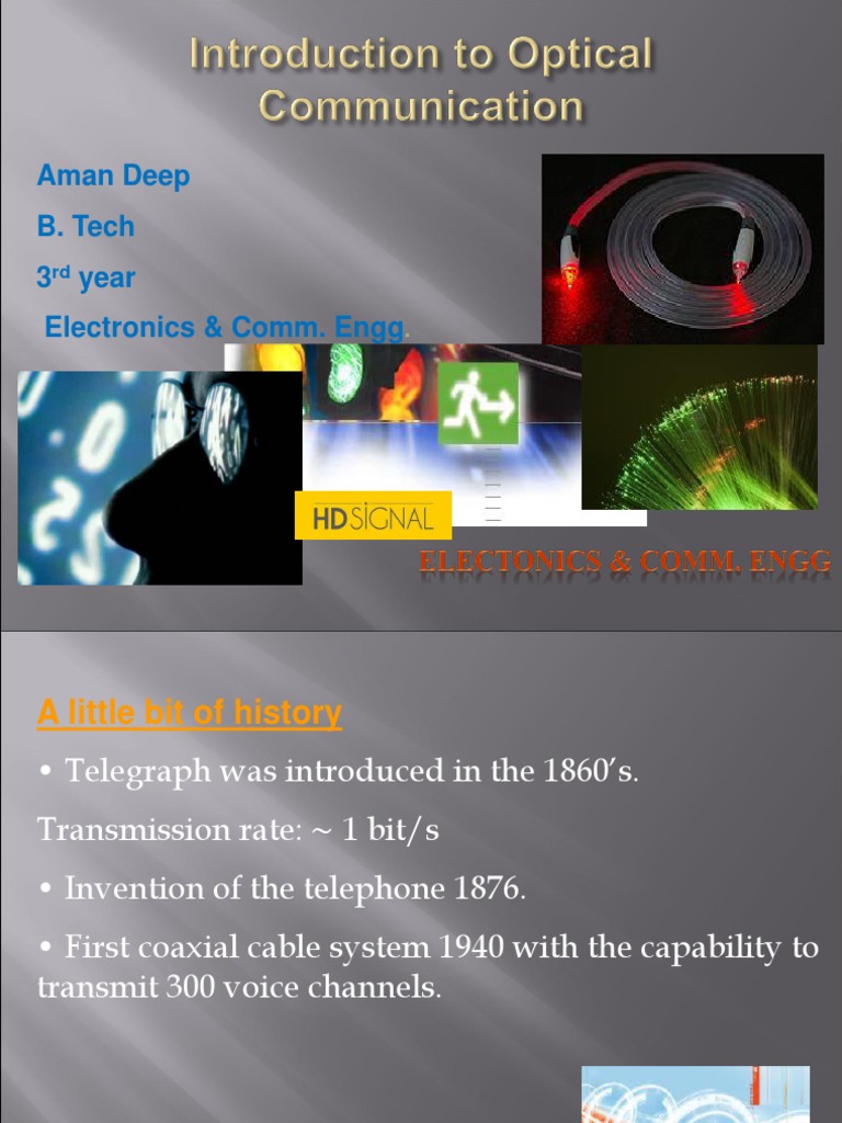Introduction To Optical Communication | PDF | Optical Fiber | Laser Diode