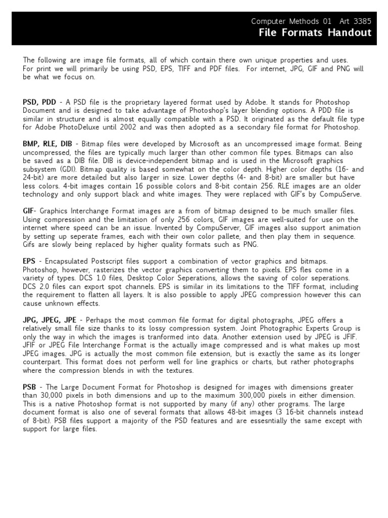 File Formats | PDF | Adobe Photoshop | Computer Vision