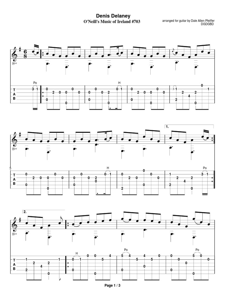 Guitar Tablature for Irish Music | PDF