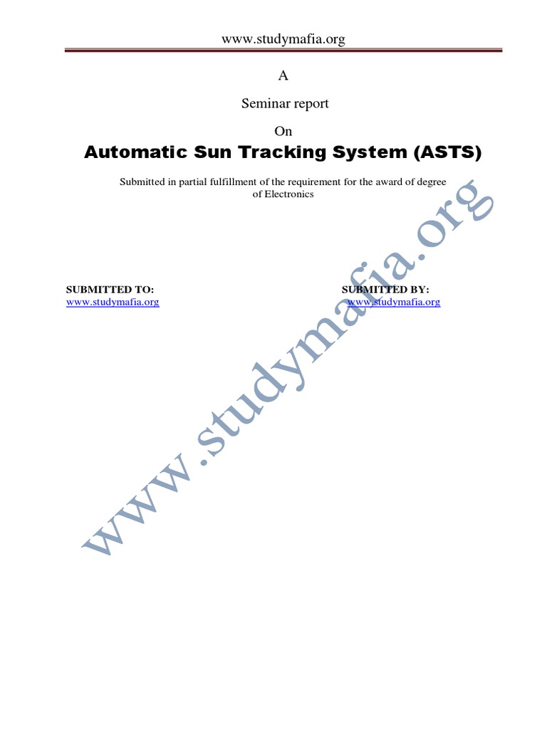 ECE Automatic Sun Tracking System ASTS Report | PDF | Electric Motor | Alternating Current
