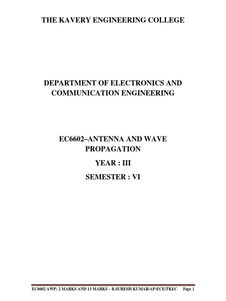 AWP Question Bank | PDF | Antenna (Radio) | Radio Propagation