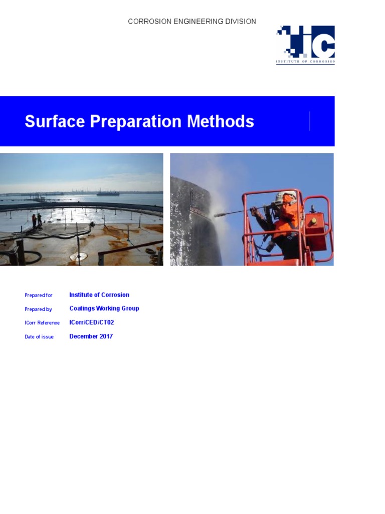 ICorr CED CT02 CoatingSurfacePreparationMethods Issue1 PDF | PDF | Abrasive | Materials