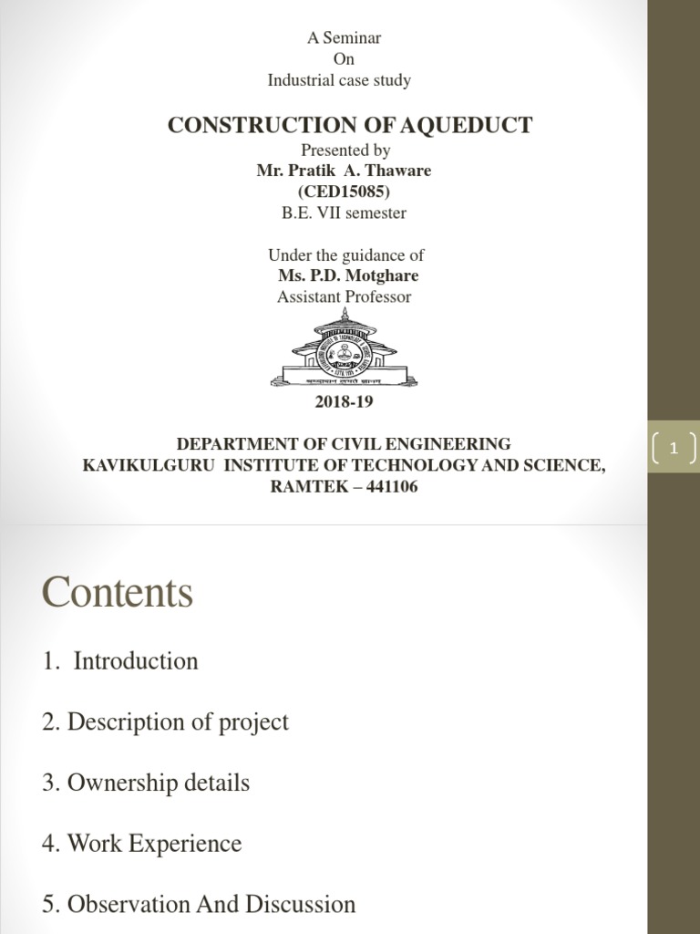 Aqueduct Construction Case Study | PDF | Concrete | Economic Sectors