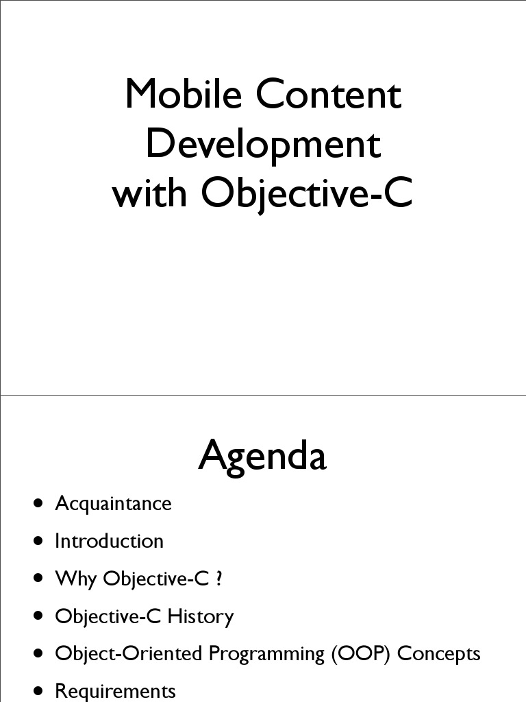 Mobile Content Development With Objective-C | PDF | Objective C | Class (Computer Programming)