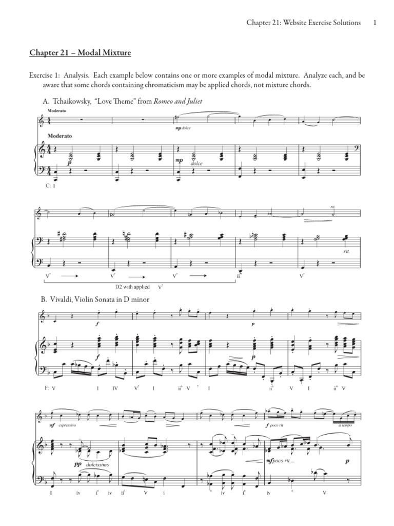 Chapter 21 - Modal Mixture: Website Exercise Solutions | PDF