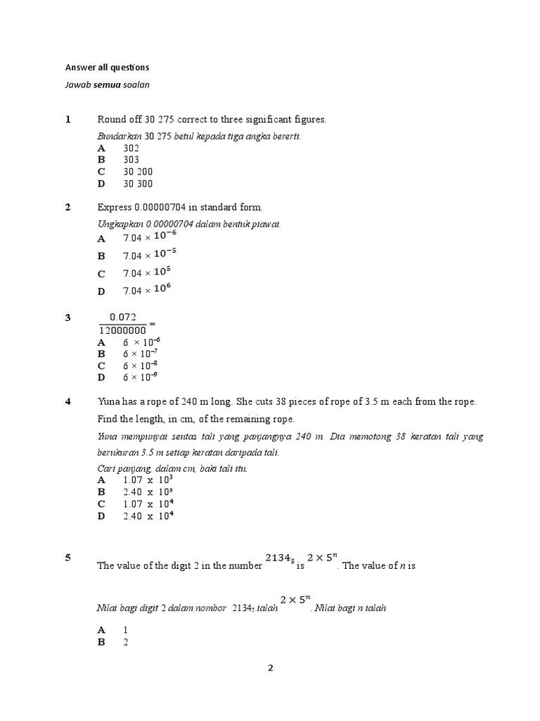 Soalan Math | PDF