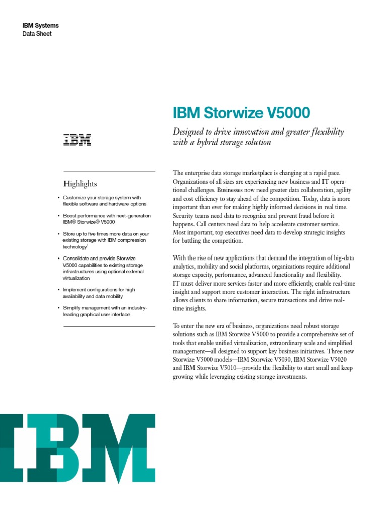IBM Storwize 5000 | PDF | Computer Hardware | Computer Data