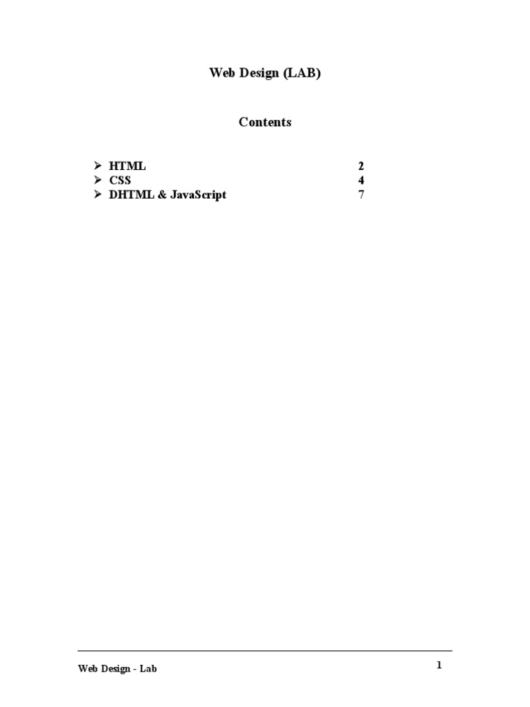 HTML Labsheet | PDF | Html | Dynamic Html