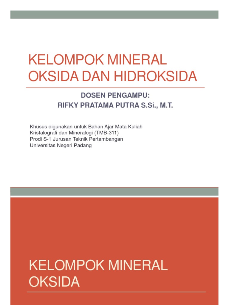 03 - Kelompok Oksida Dan Hidroksida | PDF | Hydroxide | Minerals