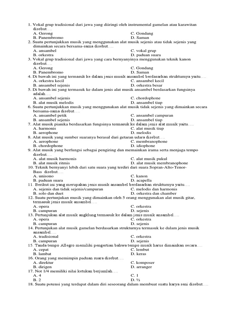 70 Soal PG SBK SD | PDF | Seni & Disiplin Bahasa | Puisi