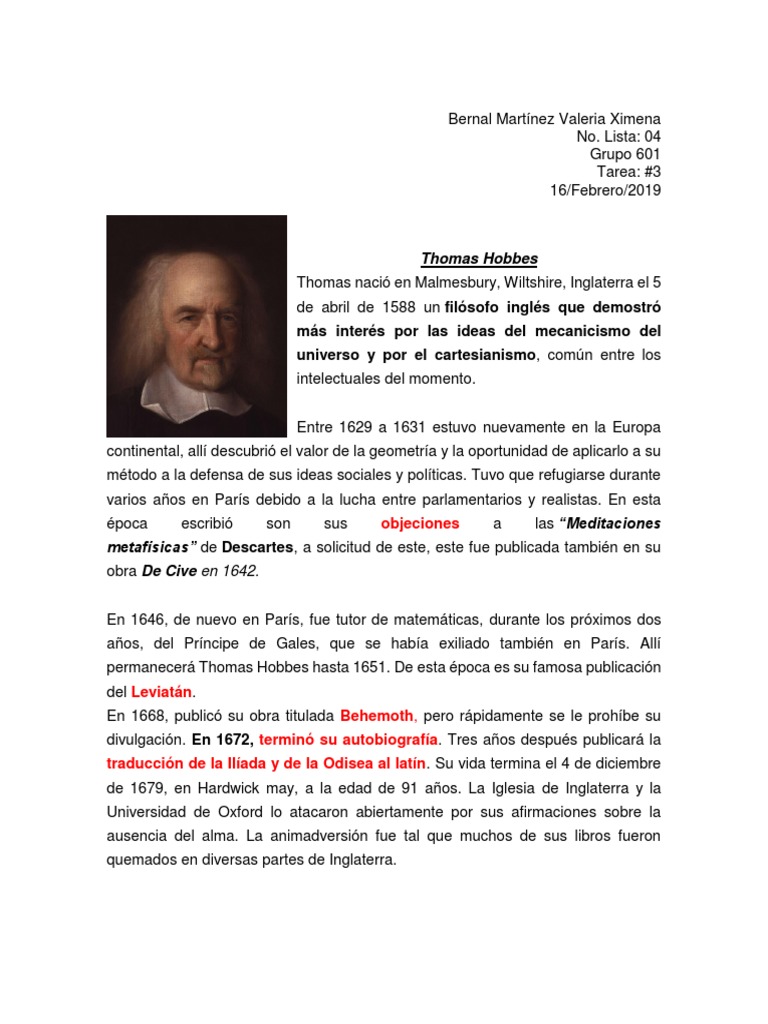 Autores Thomas Hobbs y Jean-Jacques Rousseau | PDF | Thomas Hobbes ...