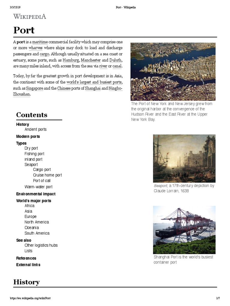 Port - Wikipedia | Download Free PDF | Port | Freight Transport