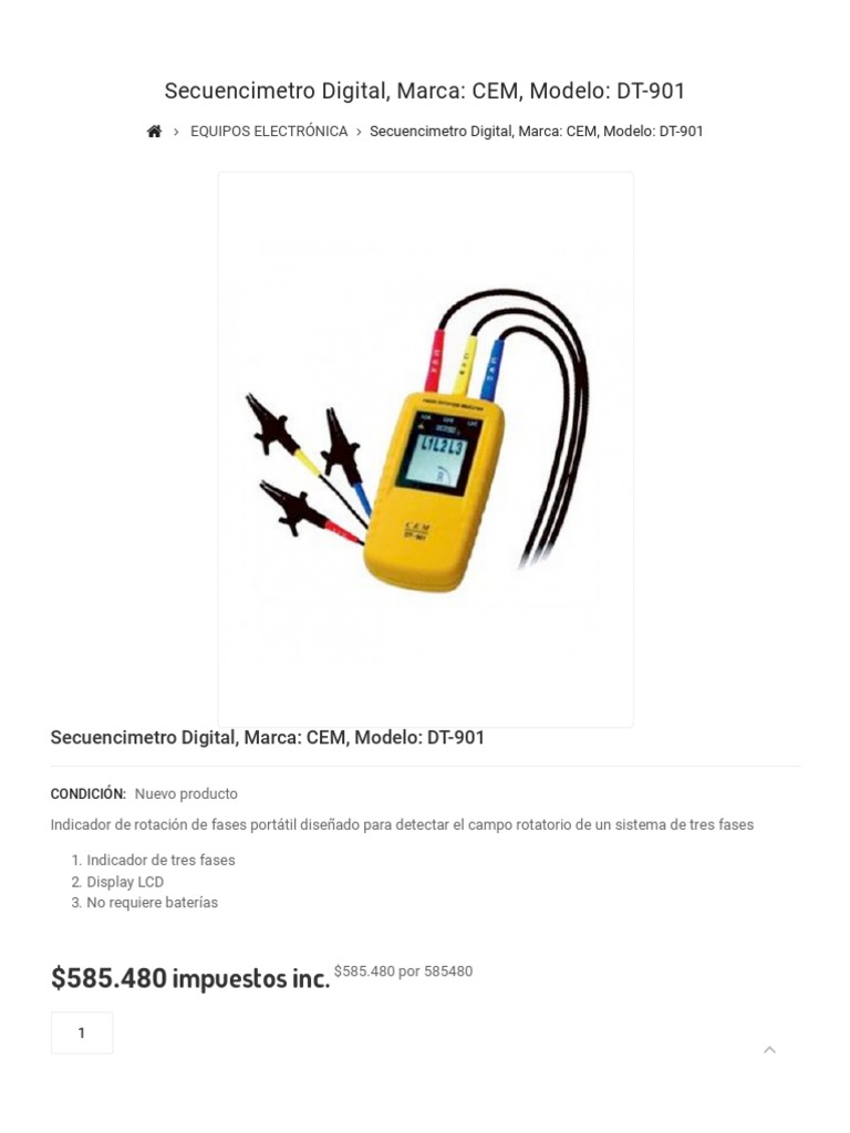 Secuencimetro Digital, Marca - CEM, Modelo - DT-901 - Open Sky Colombia - Tienda en Línea de ...