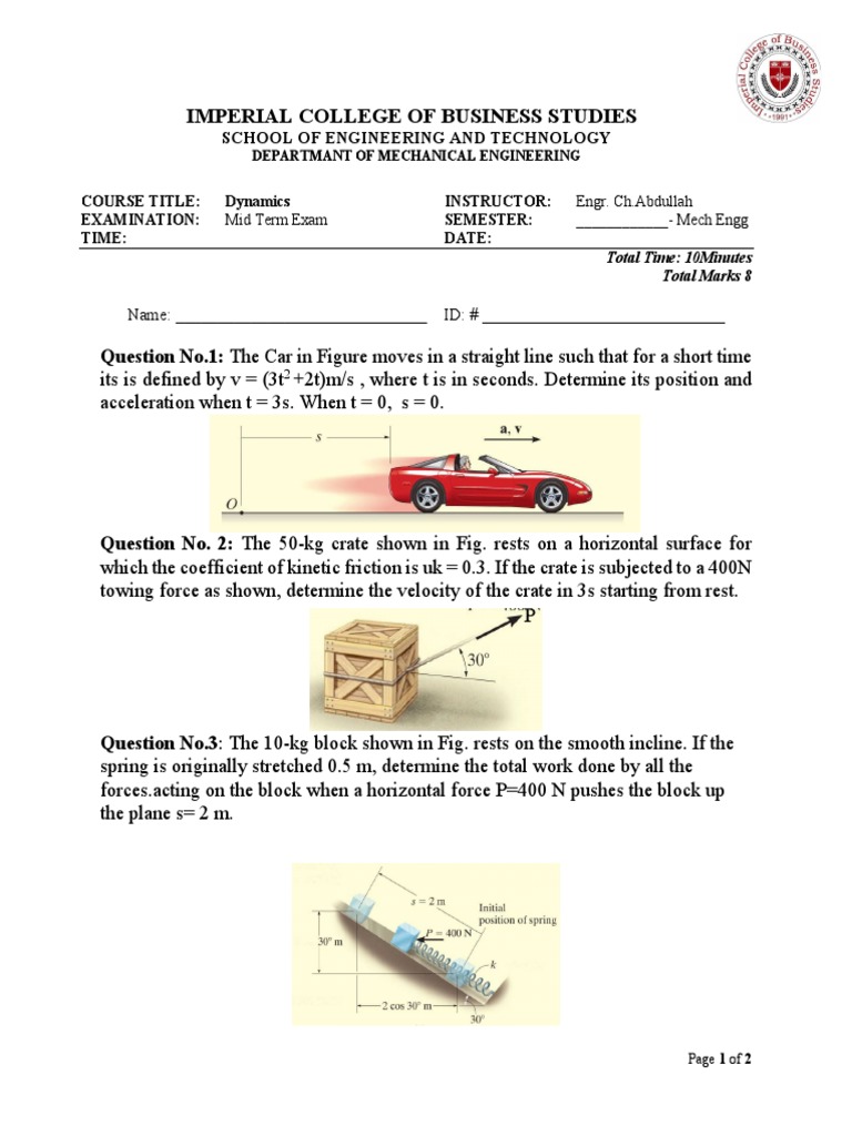 Dynamics and HMT Paper | Download Free PDF | Heat Transfer | Branches ...