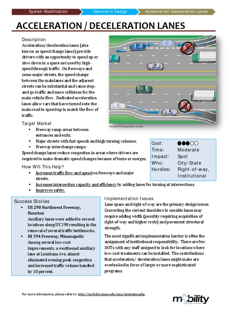 Acceleration and Deceleration Lanes Explained | PDF | Lane | Traffic