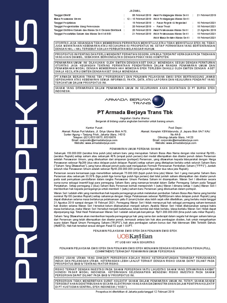 Buku Prospektus Armada PDF | PDF