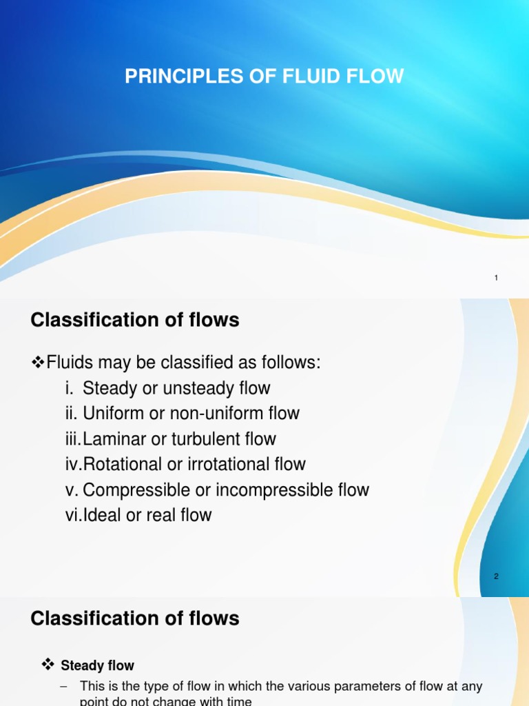 Principles of Fluid Flow | PDF | Fluid Dynamics | Reynolds Number
