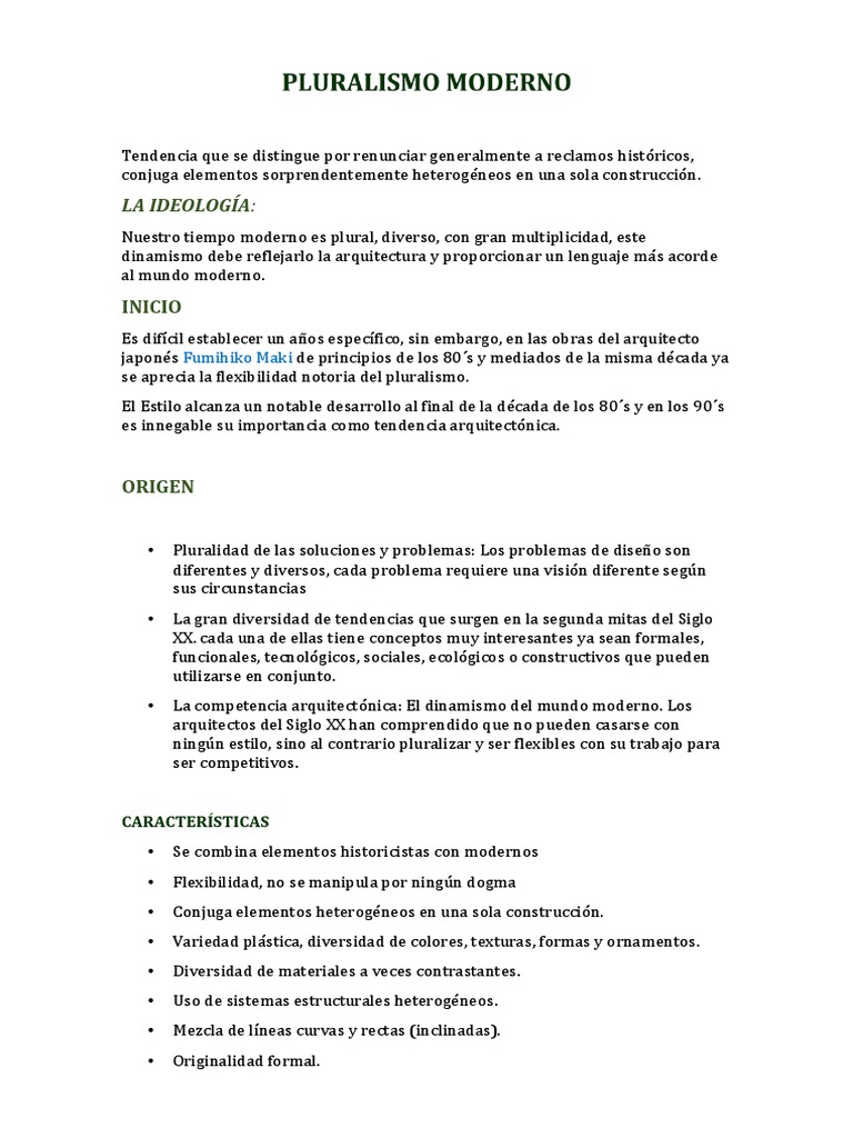 Pluralismo Moderno en Arquitectura | PDF | Barcelona | París