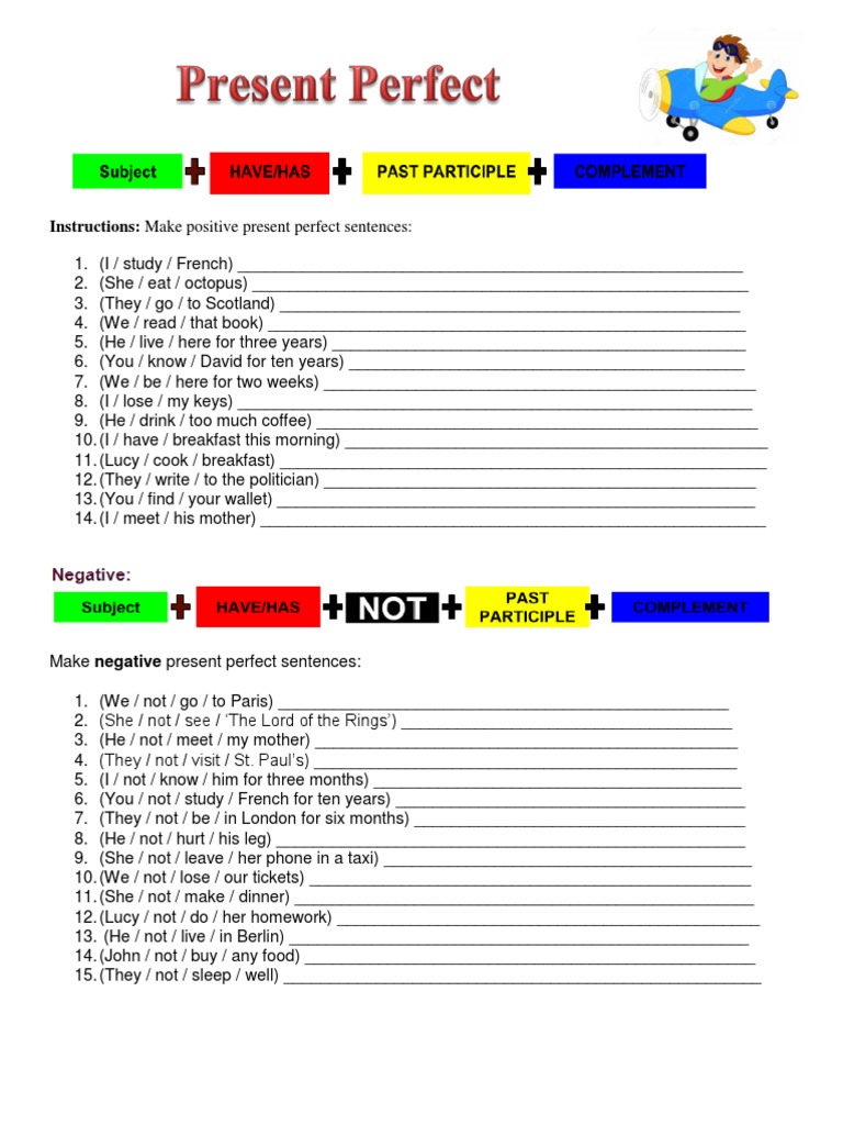 Present Perfect - Worksheet | PDF