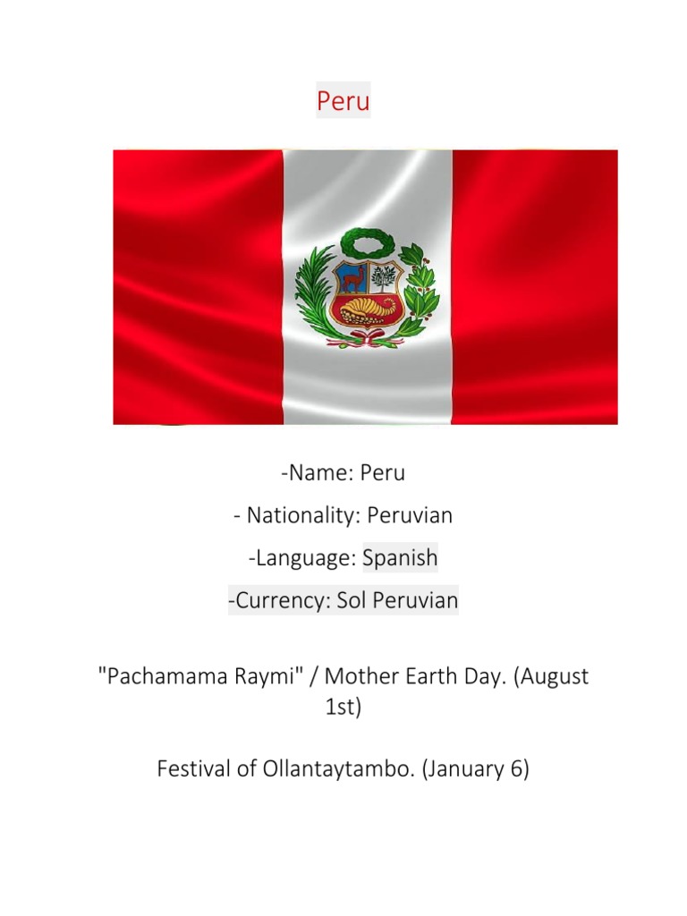 Peru: Culture, Language, and Festivals | PDF