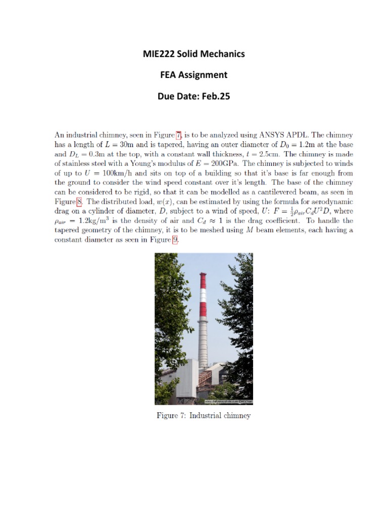 MIE222 Solid Mechanics FEA Assignment Due Date: Feb.25 | PDF