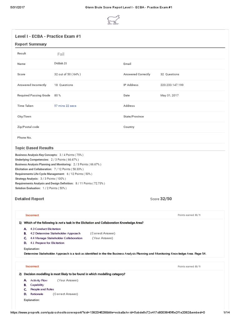 Sample Exam Report | PDF | Business Analysis | Data Analysis
