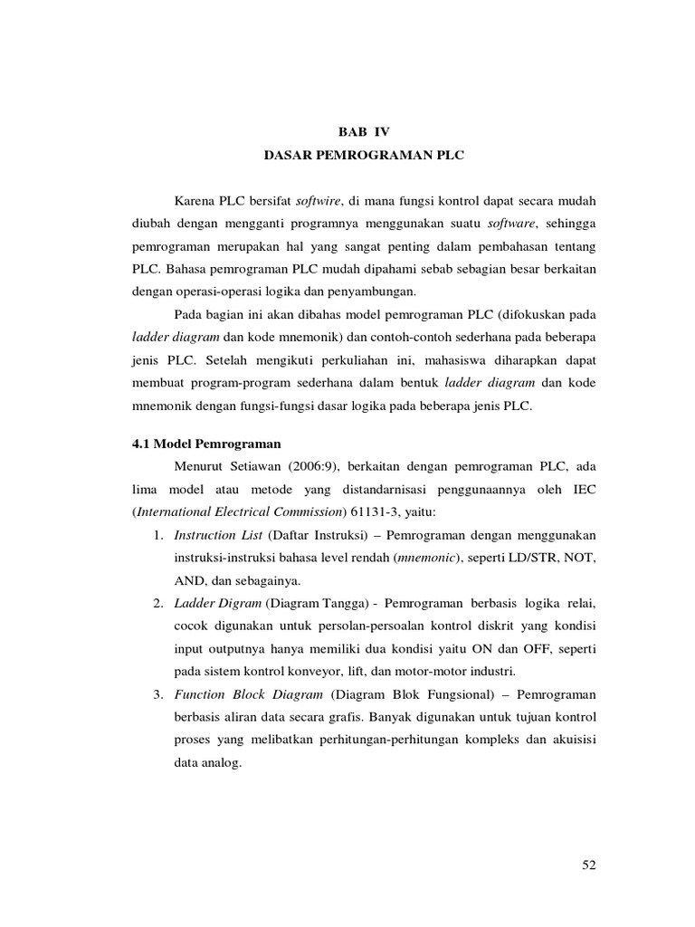 Bab 4 Dasar Pemrograman PLC | PDF