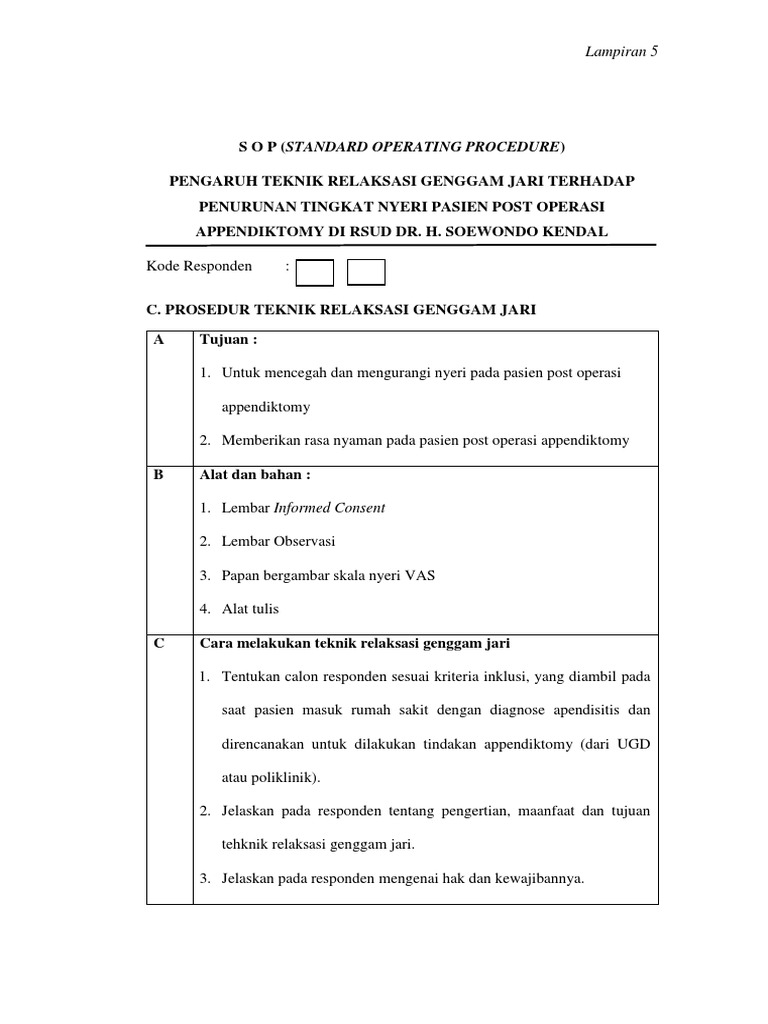 Teknik Relaksasi Genggam Jari untuk Nyeri | PDF