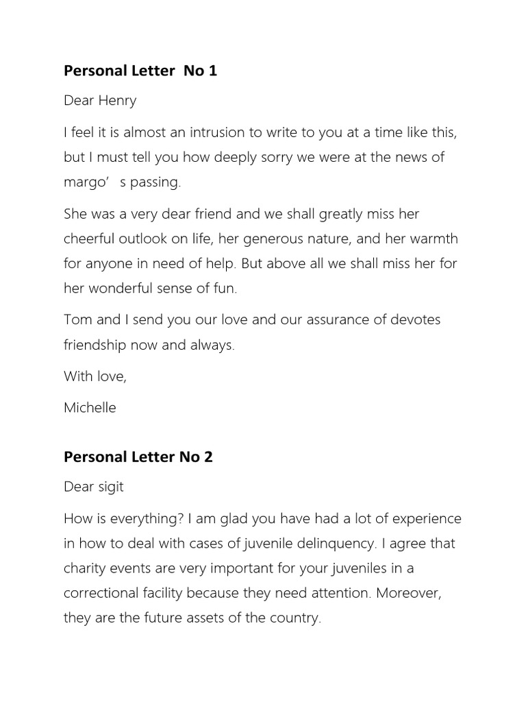 Personal Letter | PDF