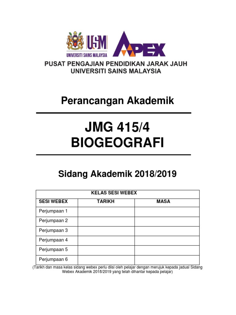 JMG 415 - Perancangan Akademik 2018-2019 PDF | PDF