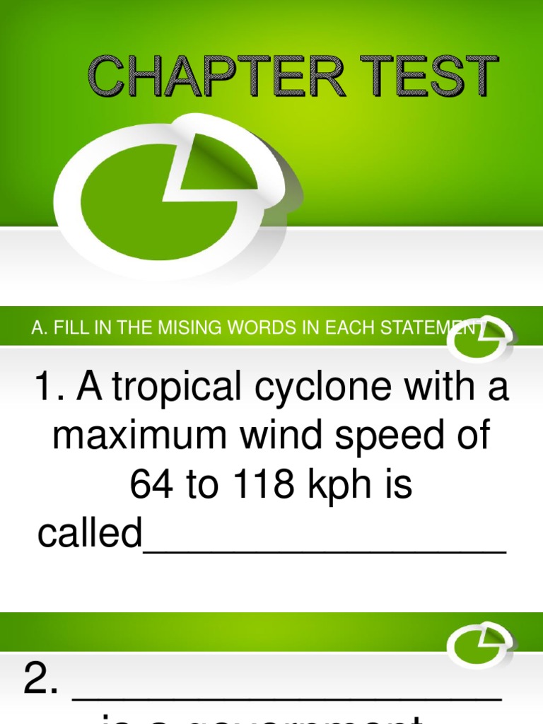 Chapter Test Science WEATHER DISTURBANCES | PDF | Tropical Cyclones ...