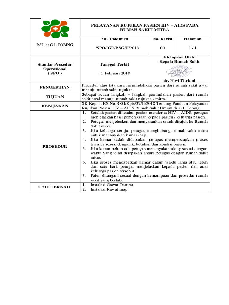 Spo Rujukan Pasien Hiv | PDF