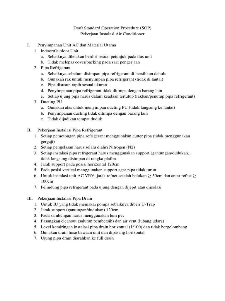 Draft Standard Operation Procedure | PDF
