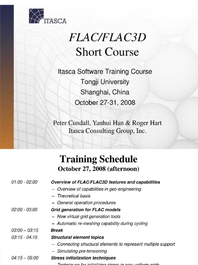 FLAC 3D Short Course | PDF