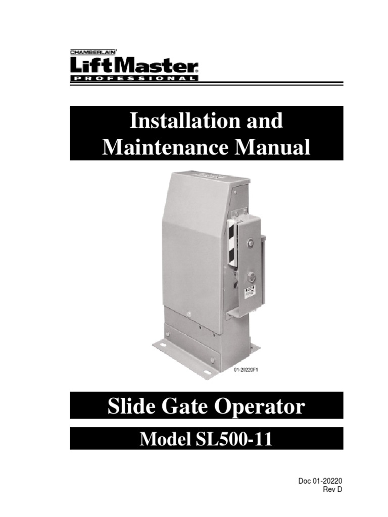 Installation and Maintenance Manual: Model SL500-11 | PDF | Switch ...