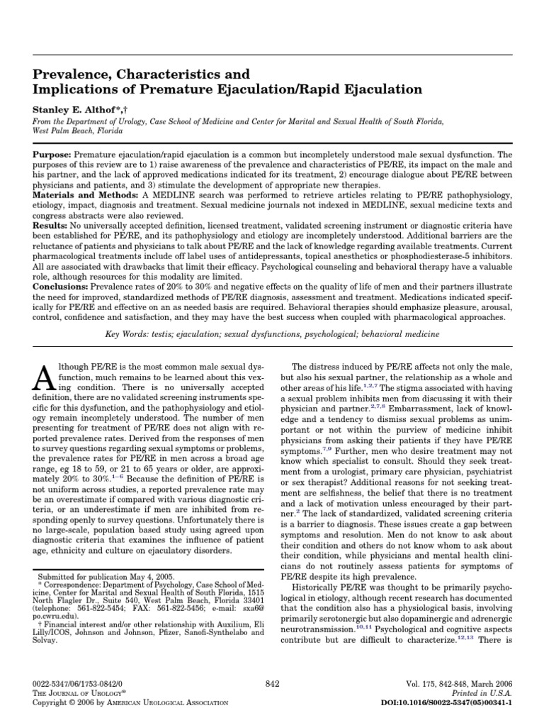 Pe Review JUrol | PDF | Selective Serotonin Reuptake Inhibitor ...