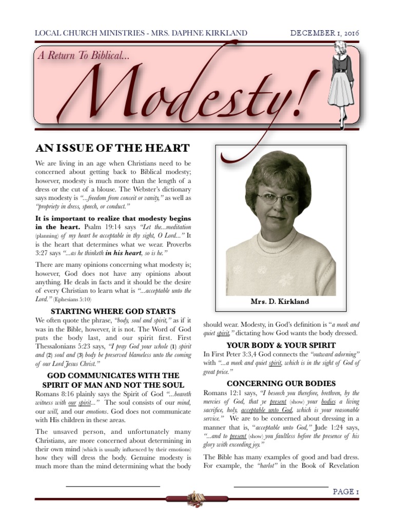 A Return To Biblical Modesty | PDF | Modesty | Shoe