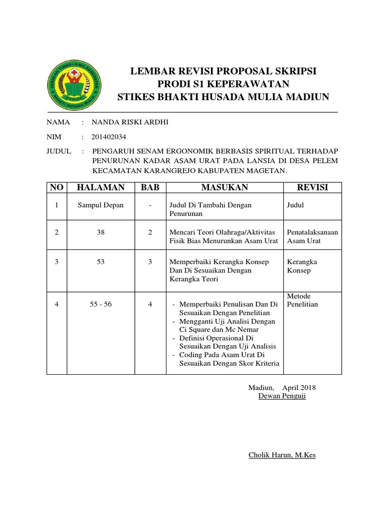 Lembar Revisi Penguji | PDF